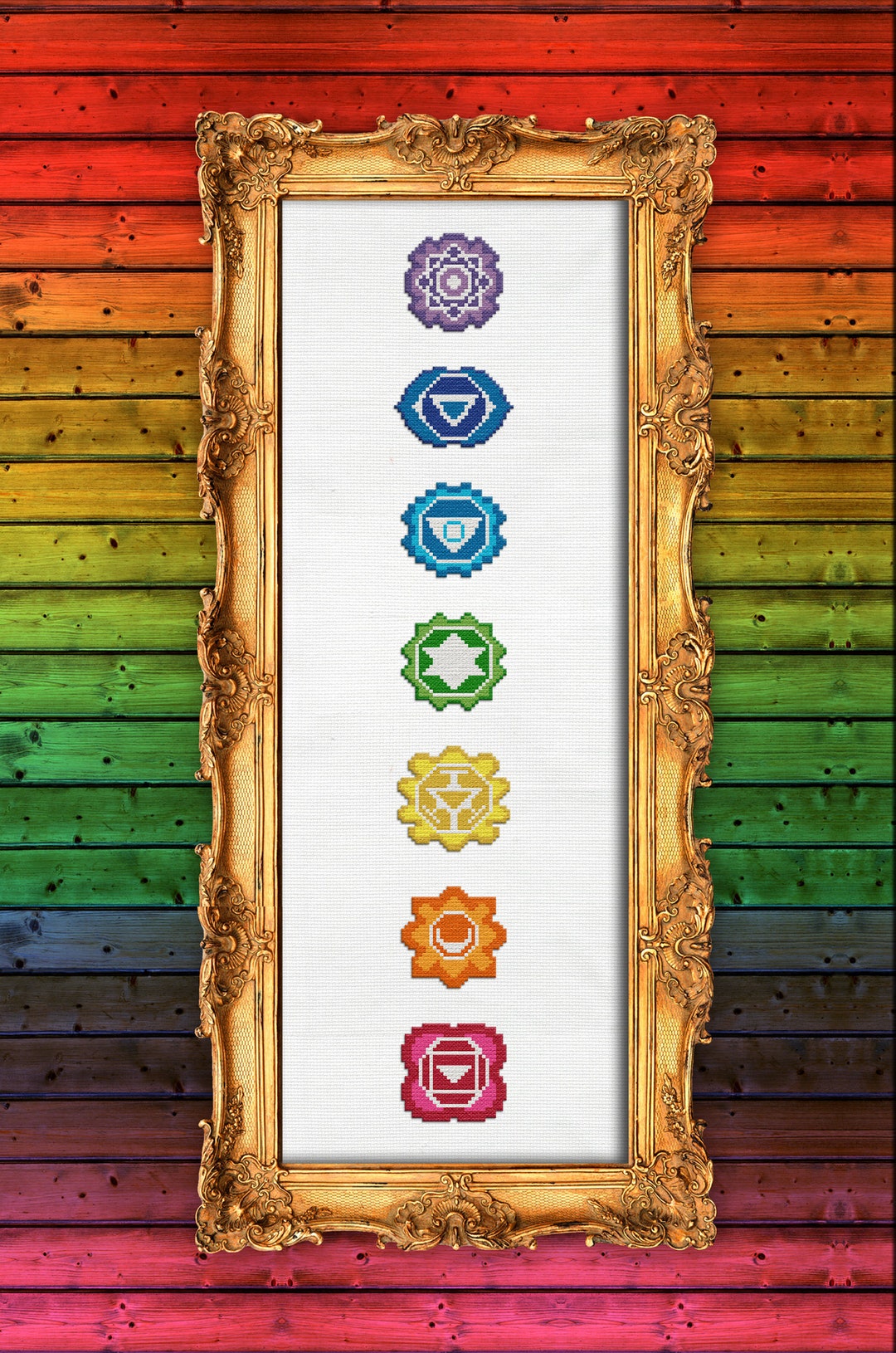 Chakra Cross Stitch Pattern Easy Needlepoint for Yoga and Meditation ...