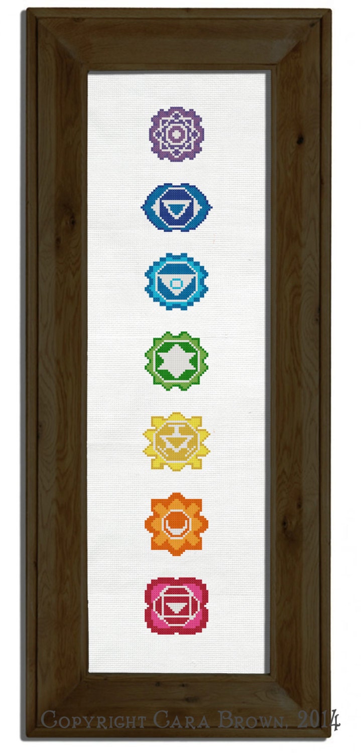 Chakra Cross Stitch Pattern Easy Needlepoint for Yoga and - Etsy