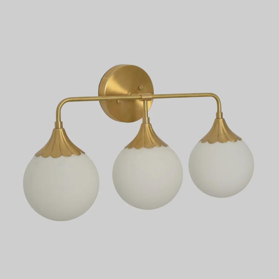 Mid Century Bathroom Vanity Light – Brass Shield Mid Century Modern ...