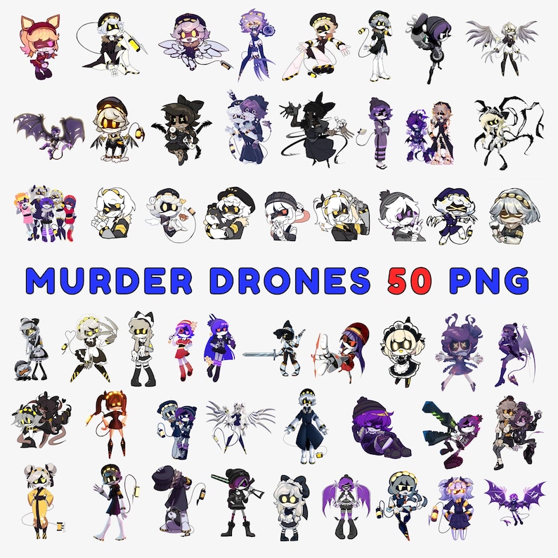 50 Murder Drones PNG Bundle - Anime PNG Digital Download - Etsy