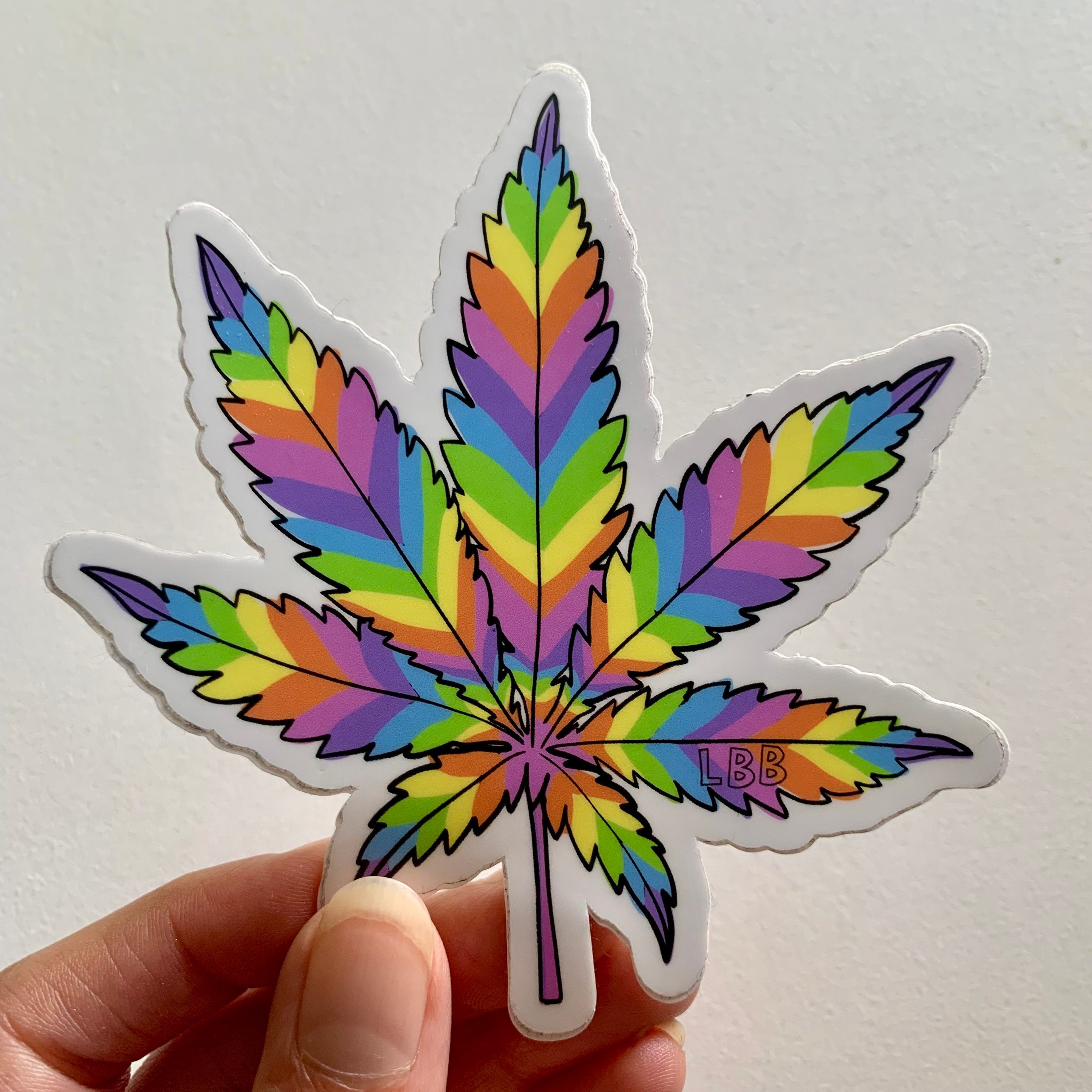 Le Baybay Rainbow 420 Weed Leaf Sticker - Etsy