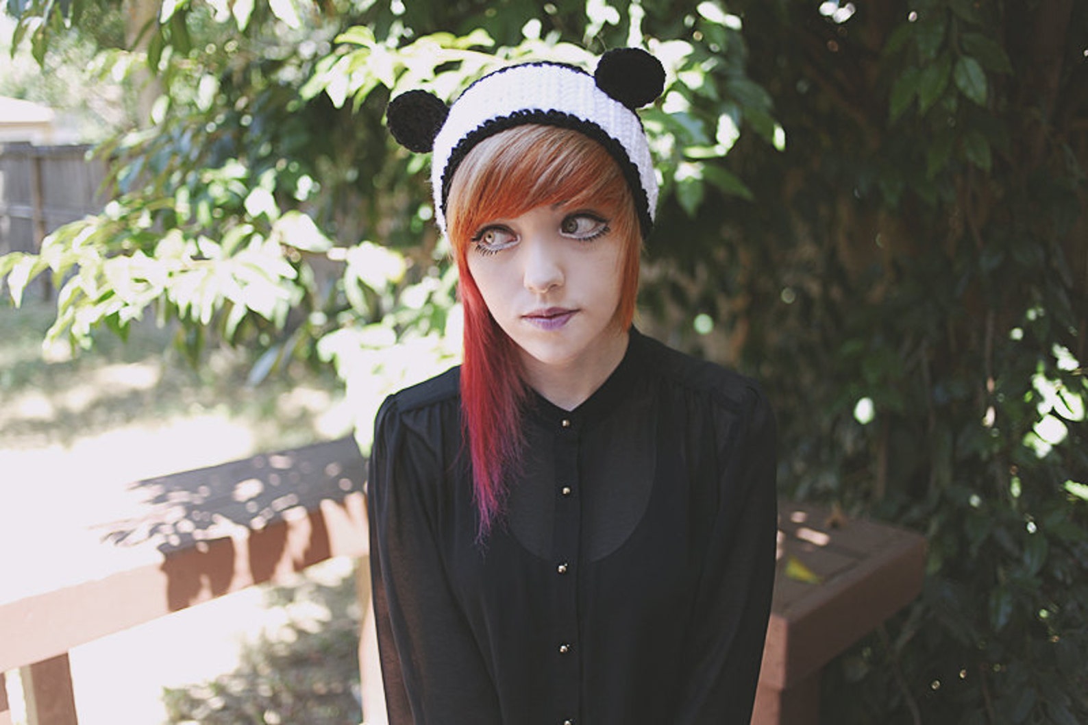 Panda - Handmade Crochet Bear Ear Headband Ear Warmer Panda Bear Panda ...