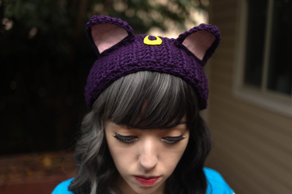 Luna Handmade Sailor Moon Kitty Ears Crochet Ear Warmer - Etsy