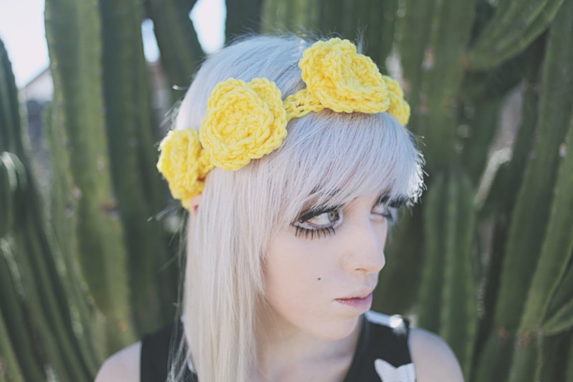 Demeter Handmade Crochet Flower Crown Headband Crochet Crown - Etsy