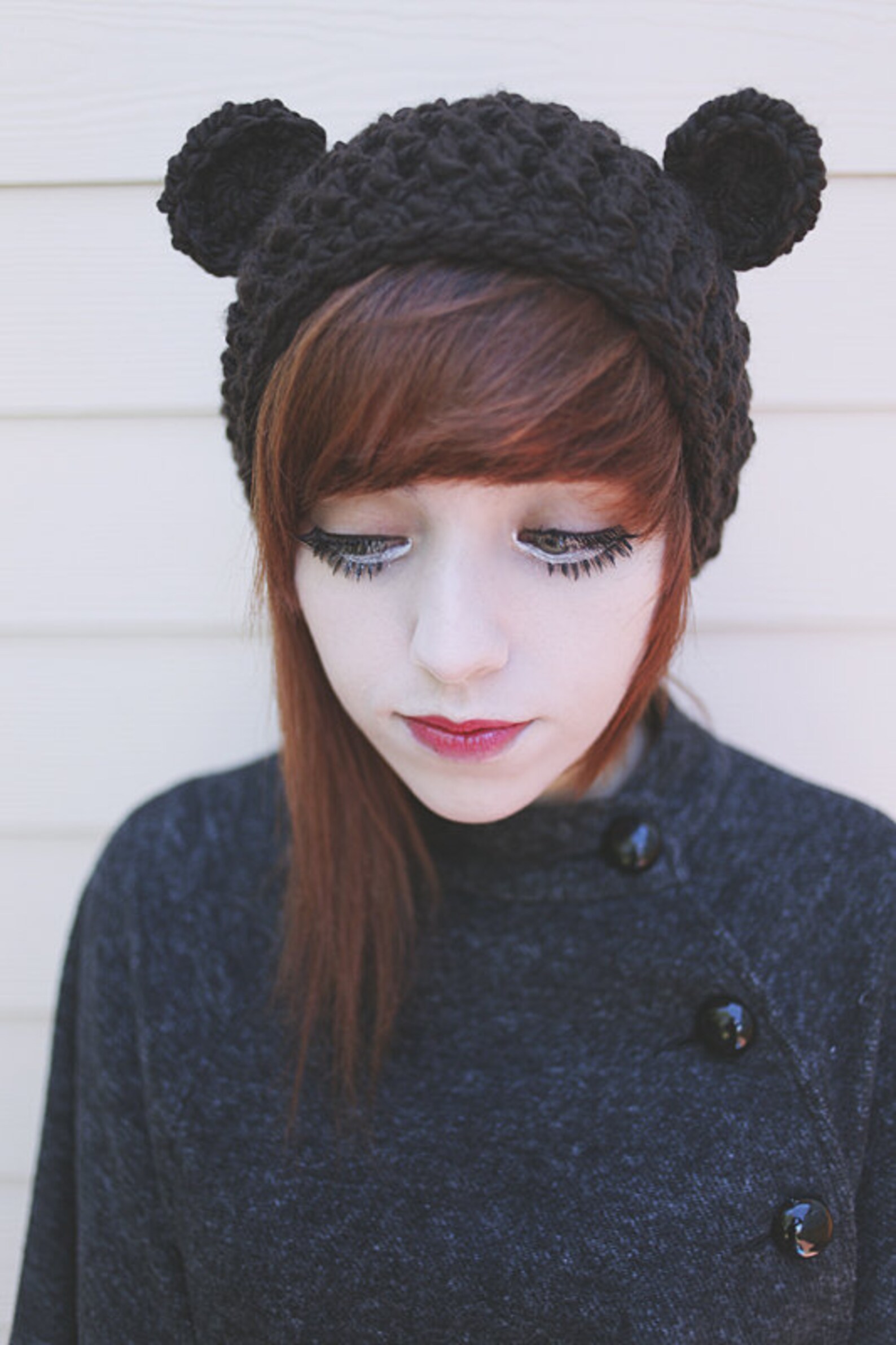 Kuma - Handmade Crochet Bear Ear Beanie Bear Beanie Slouchy Beanie Bear ...