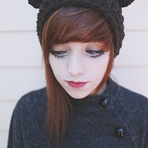 Kuma - Handmade Crochet Bear Ear Beanie Bear Beanie Slouchy Beanie Bear ...
