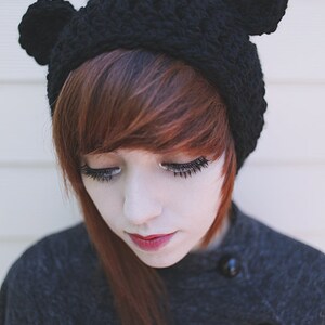 Kuma - Handmade Crochet Bear Ear Beanie Bear Beanie Slouchy Beanie Bear ...