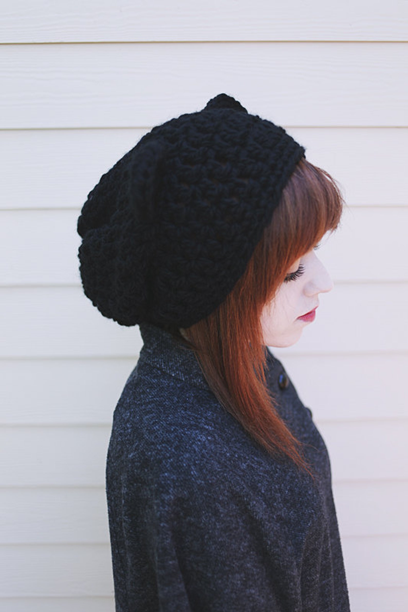 Kuma - Handmade Crochet Bear Ear Beanie Bear Beanie Slouchy Beanie Bear ...