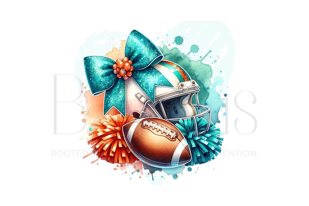 Football Cheer Clipart & Sublimation PNG Bundle | Football Helmet Bow ...