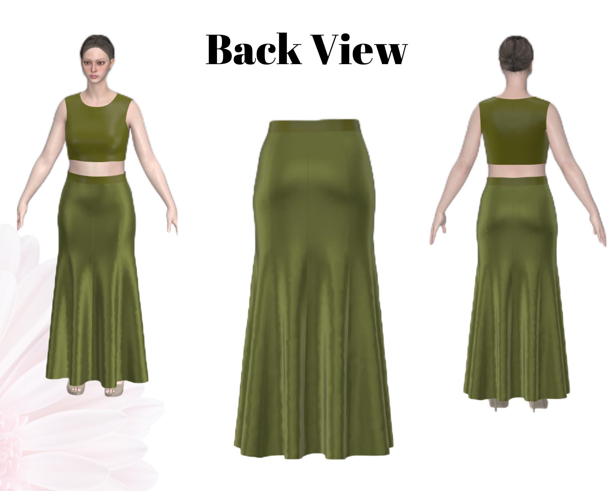 Professional 8 Panel Maxi Skirt DXF Garment Pattern | Production Ready ...
