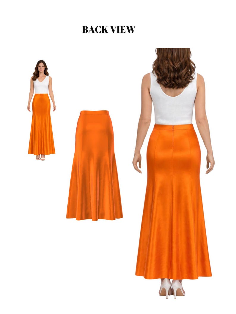 8 Panel Maxi Skirt PDF Pattern, High Waist, Flared Hem, Digital ...