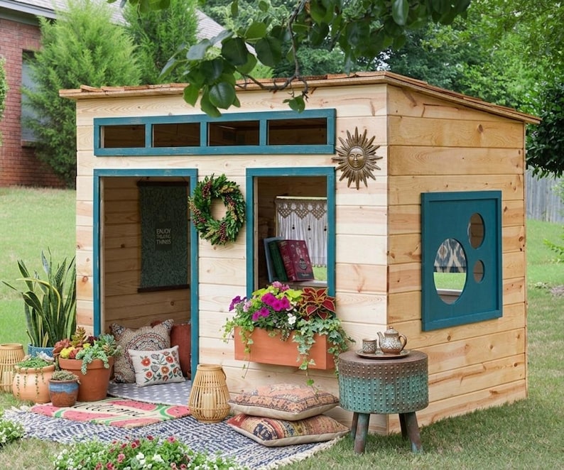 Kids Outdoor Playhouse Plan - DIY Children's Backyard Playhouse - Etsy