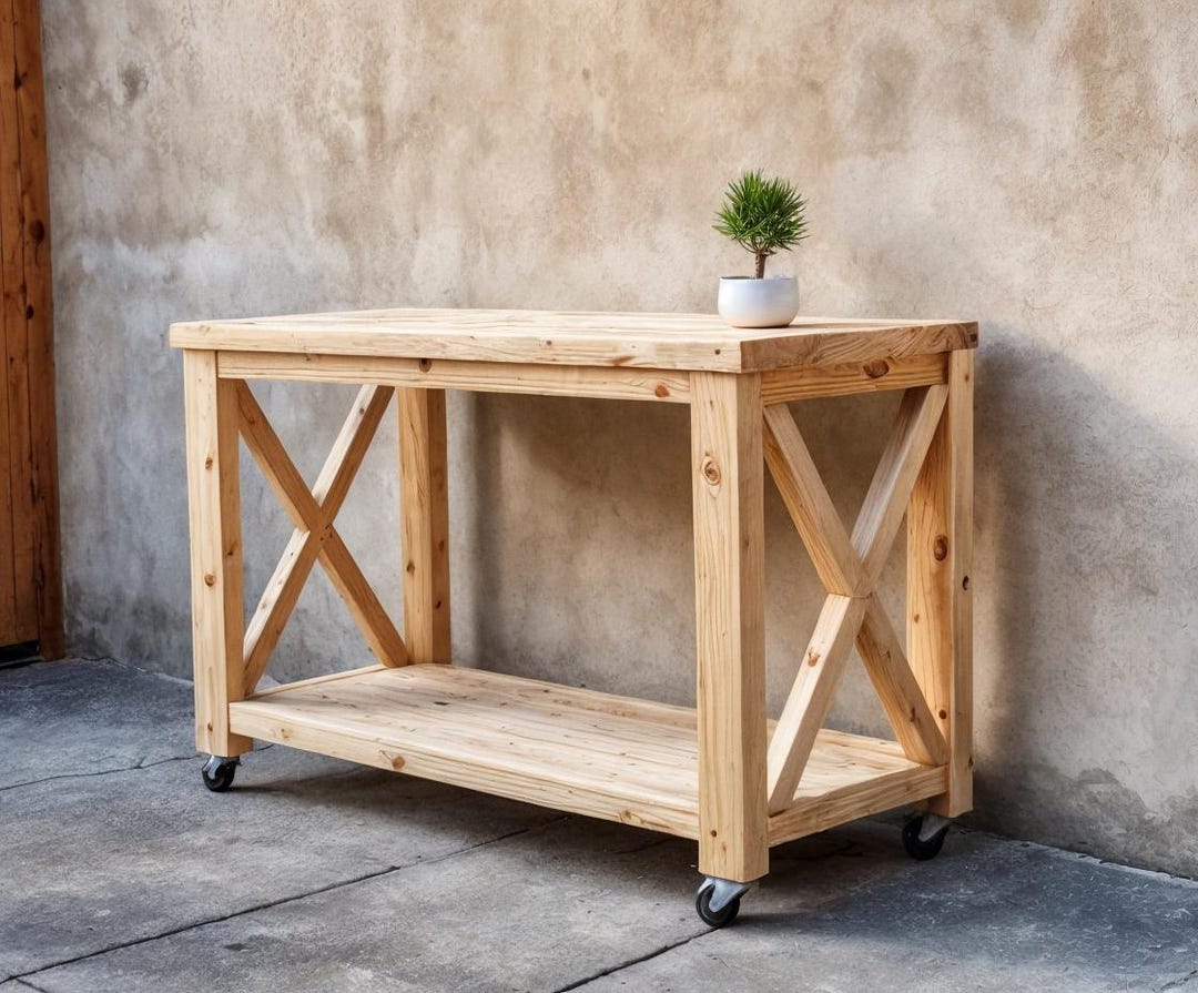 Rolling Console Table Plan – Farmhouse Style Woodworking (PDF Download ...