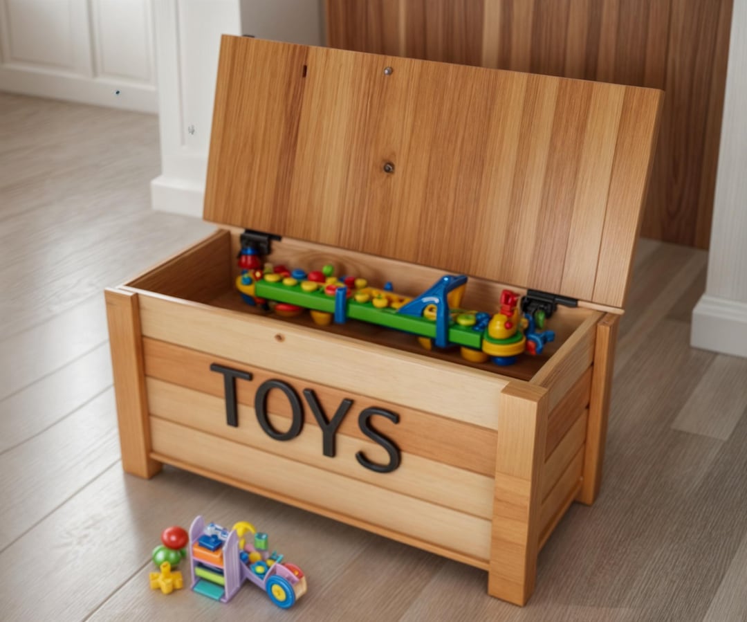 Kids Toy Storage Bench Plan: Storage Chest With Lid, Woodworking Plans ...