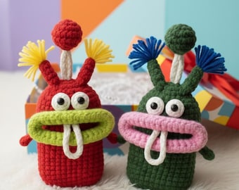 Monster Key Cover Crochet Pattern | Big Mouth Keychain PDF | Fun ...
