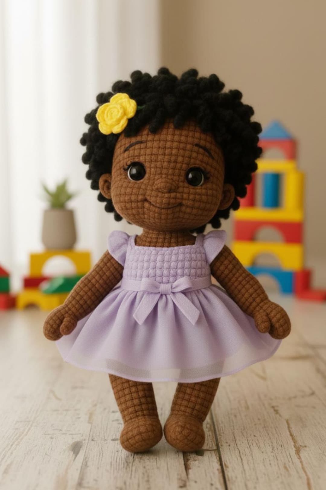 Amara Soft Doll PDF – Crochet Pattern | Afro Blossom Baby Doll - Etsy