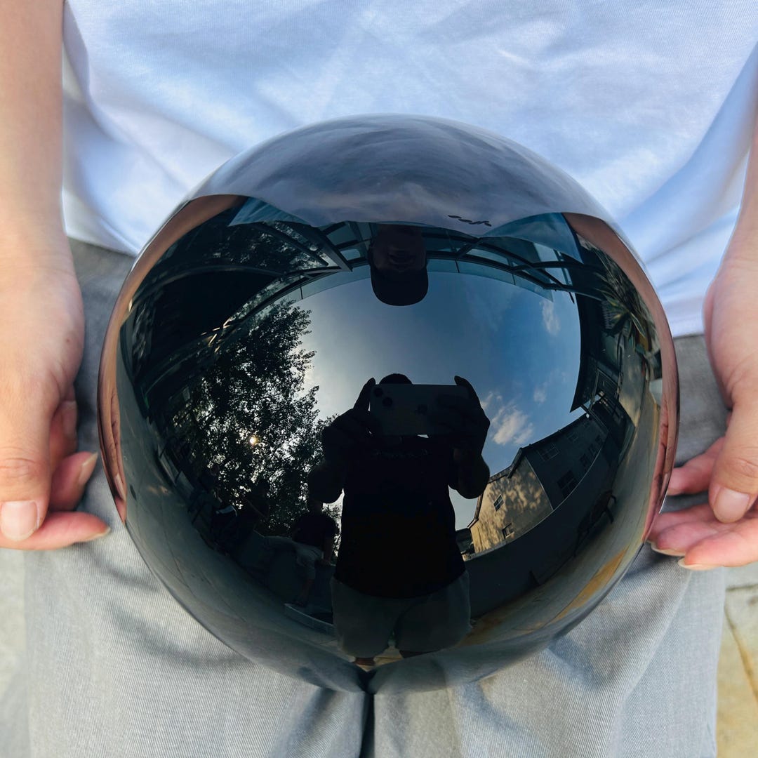Large Black Obsidian Crystal Sphere, Healing Meditation Decor, 135mm - Etsy