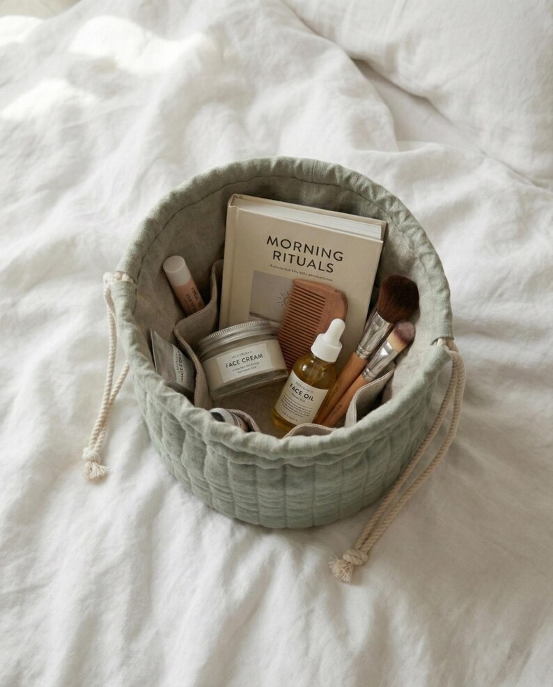 Quilted Bucket Bag Sewing Pattern, Beginner Friendly Drawstring Pouch ...