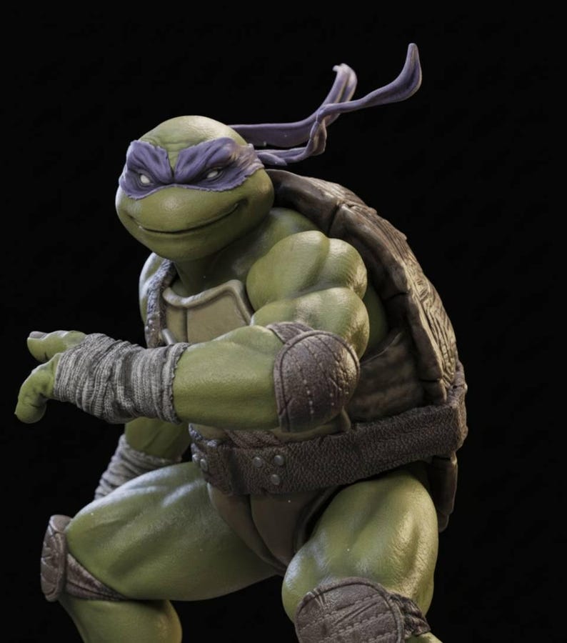 Purple Turtle 3D Print STL Cartoon Turtle Warrior Statue Digital File ...
