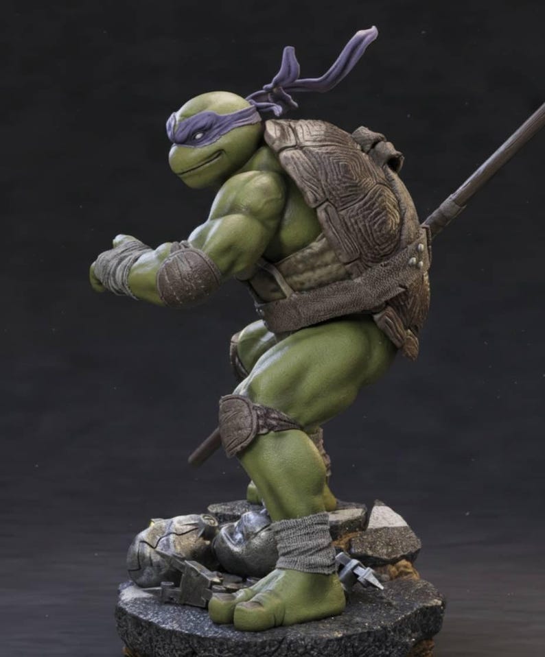 Purple Turtle 3D Print STL Cartoon Turtle Warrior Statue Digital File ...