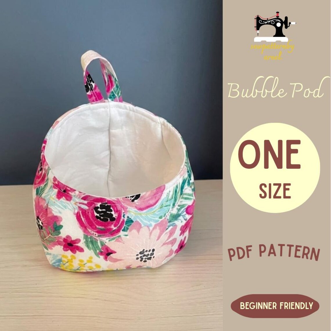 Bubble Pod Sewing Pattern • DIY Fabric Storage Baskets (PDF Pattern, 5. ...