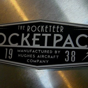 ROCKETEER ROCKETPACK Display Nameplate Placard Helmet Jet Pack! - Etsy