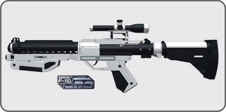 Custom F-11D BLASTER Rifle Specifications Data Plate STAR WARS - Etsy