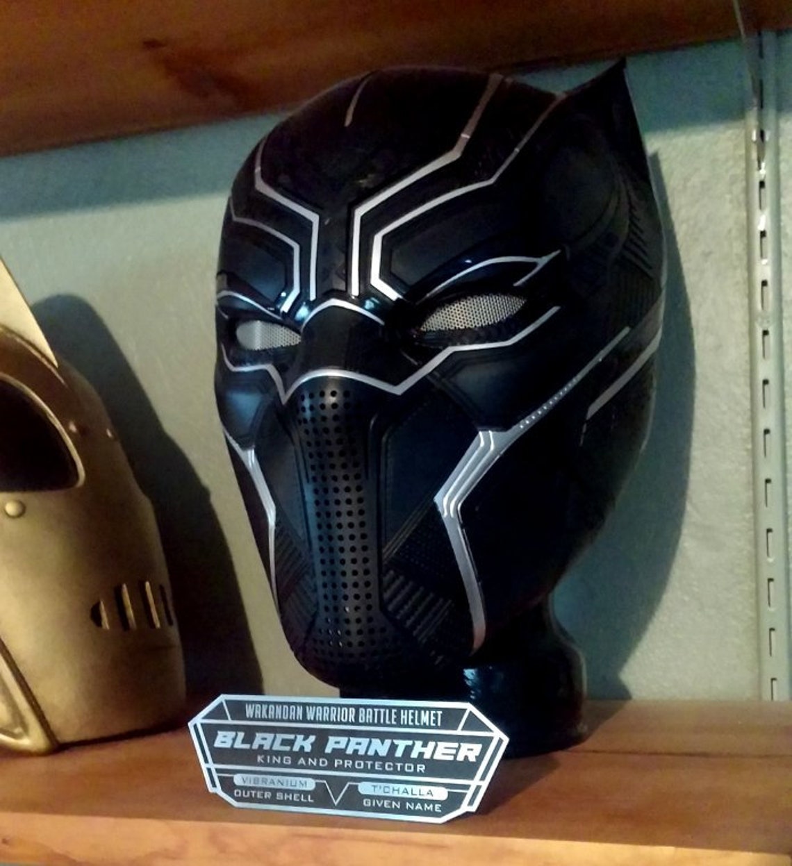 Custom BLACK PANTHER Battle Helmet Display PLACARD Prop - Etsy