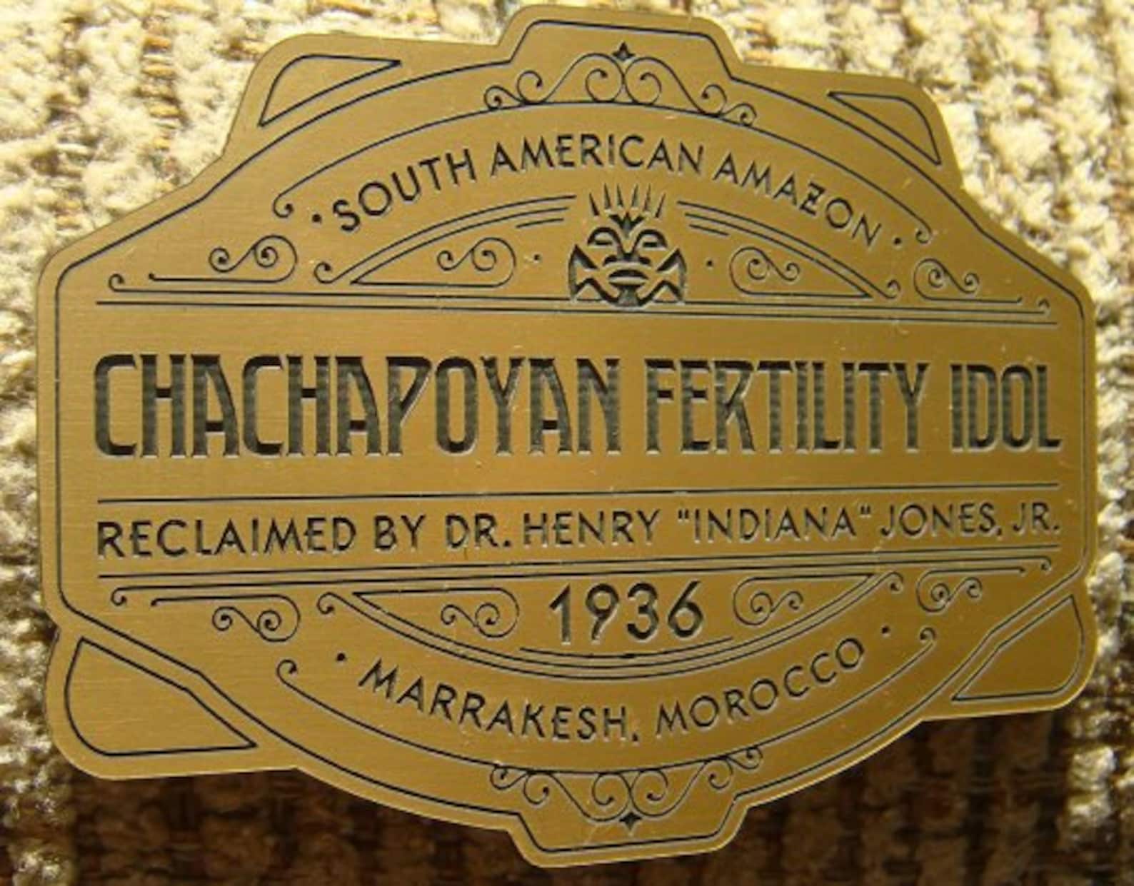 CUSTOM Golden Fertility Idol Display Placard Prop INDIANA | Etsy