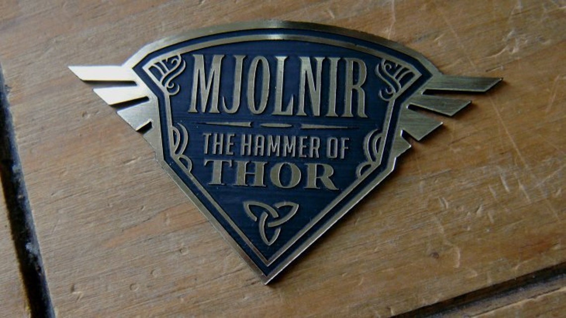 THOR Mjolnir Nameplate for Your HAMMER Prop Display Dark World Avengers ...