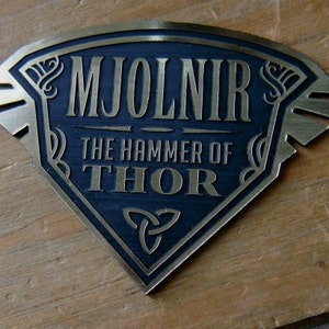 THOR Mjolnir Nameplate for Your HAMMER Prop Display Dark World Avengers ...