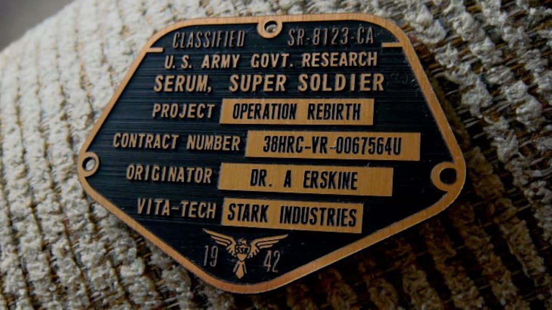 Custom WLA Army Captain America WWII Motorcycle Tank Data Plate Prop ...