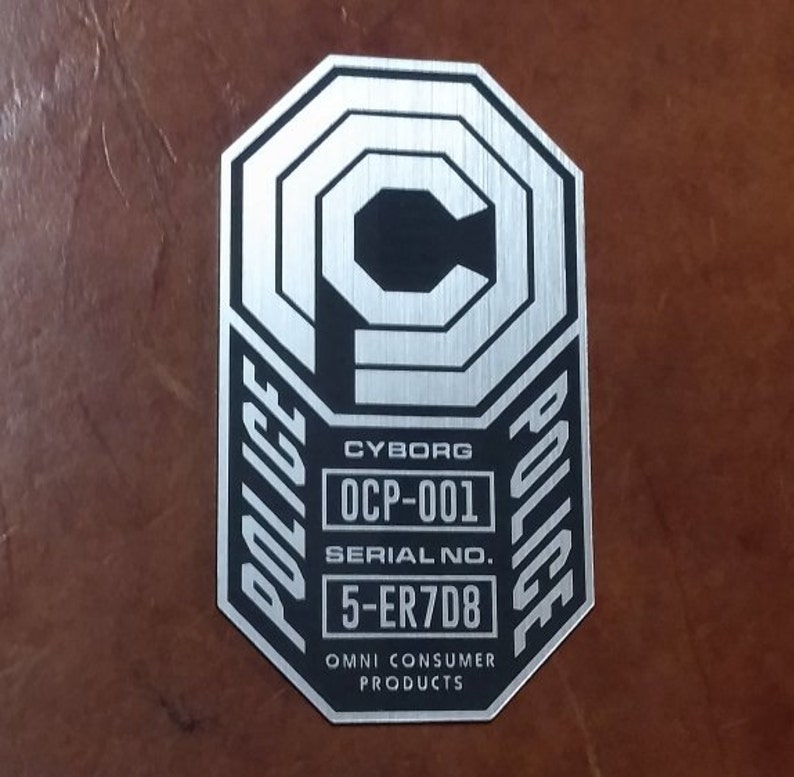 Custom ROBOCOP Serial Data Plate for Your COSTUME 1987 Helmet Armor ...
