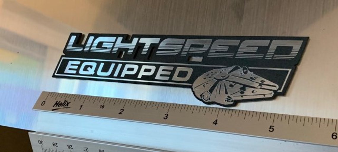 Custom LIGHTSPEED EQUIPPED Automobile Car Emblem Millennium | Etsy