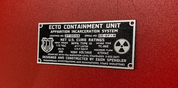 Custom ECTO CONTAINMENT UNIT Specifications Data Plate Serial - Etsy UK