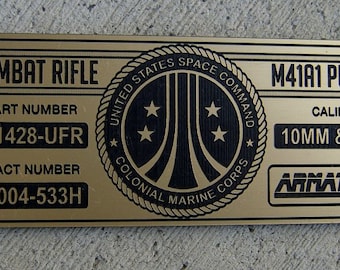 ALIENS M41A1 Pulse Rifle Serial Data Plate Prop | Etsy