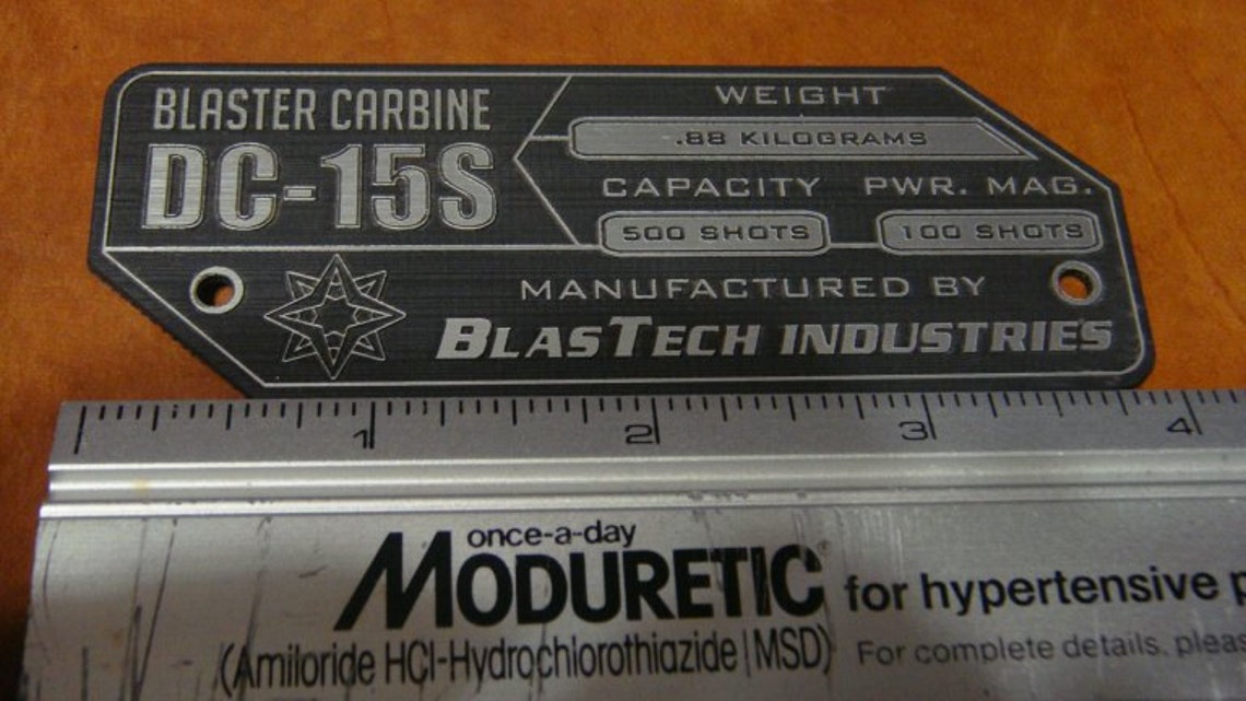 Custom DC-15S Blater Carbine Data Plate Prop STAR WARS Clone | Etsy