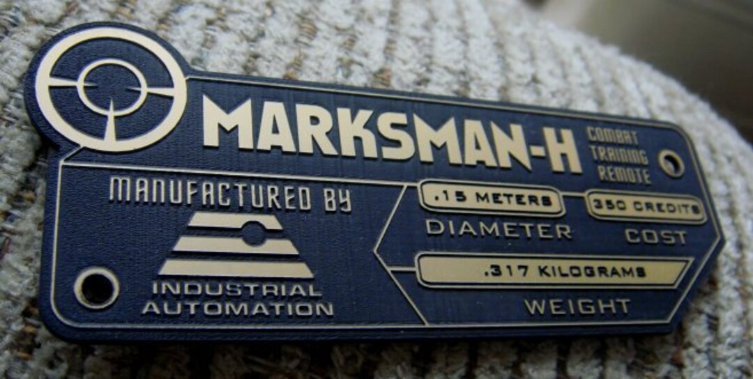 Custom MARKSMAN-H COMBAT REMOTE Specifications Data Plate Star Wars ...