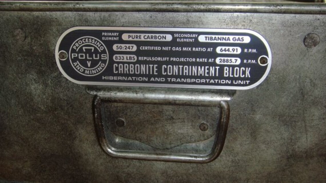 Custom CARBONITE Containment Block Specifications Data Plate | Etsy