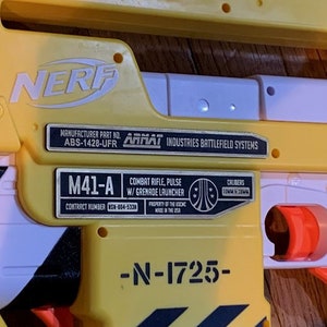 Set of 2 ALIENS Pulse Rifle Specifications ID Plates Props for NERF - Etsy