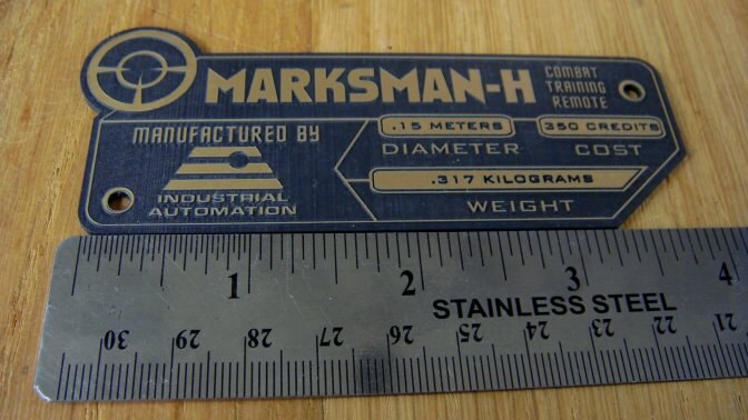 Custom MARKSMAN-H COMBAT REMOTE Specifications Data Plate Star | Etsy
