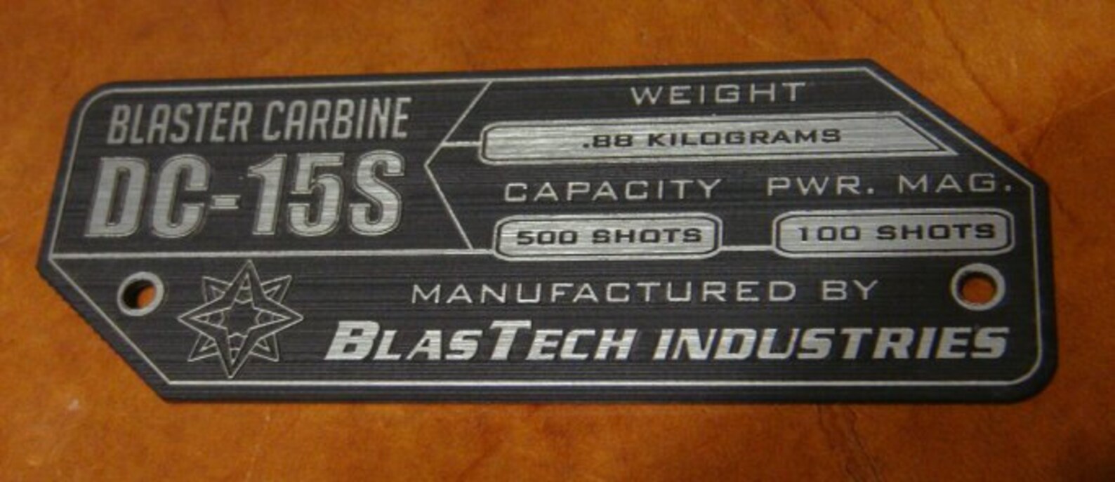 Custom DC-15S Blater Carbine Data Plate Prop STAR WARS Clone | Etsy