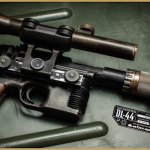 Custom DL-44 Heavy Blaster Pistol Specifications Data Plate STAR WARS ...