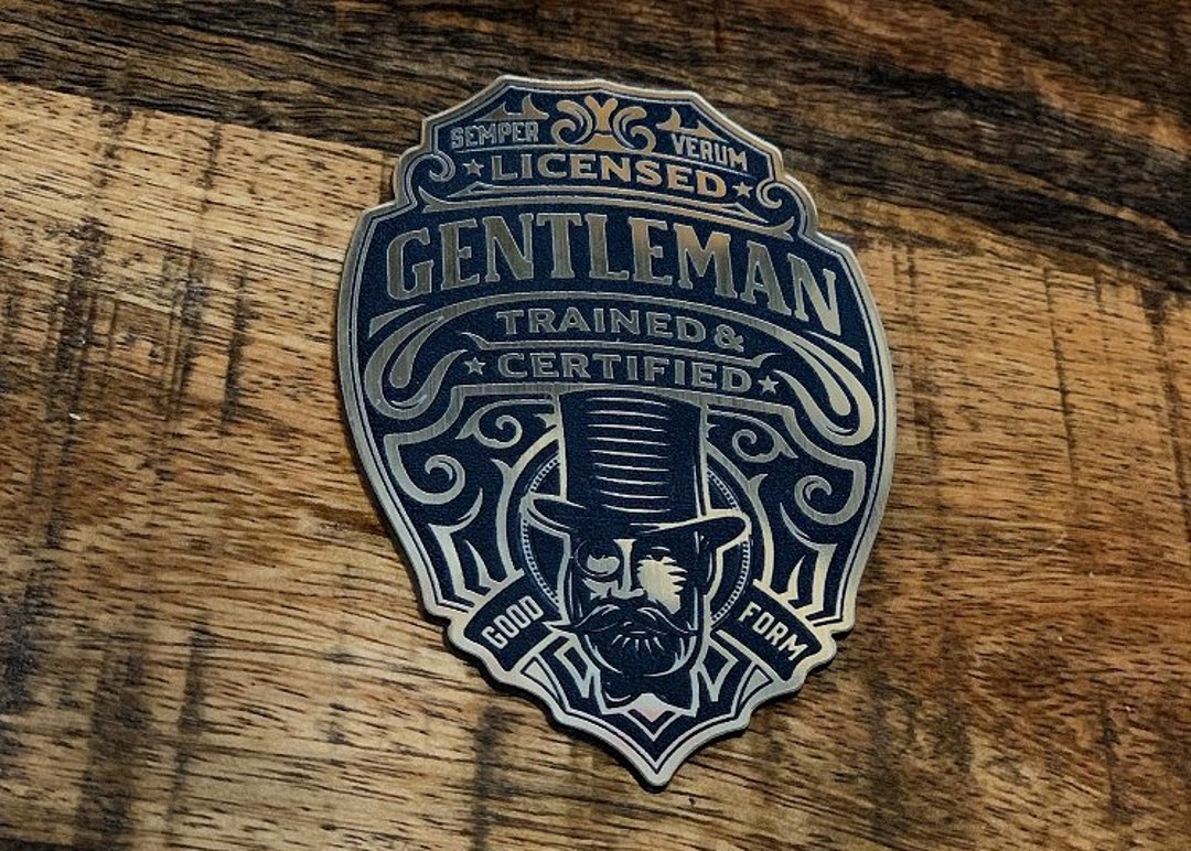 Custom Large Vintage Style LICENSED GENTLEMEN BADGE! Classic! - Etsy