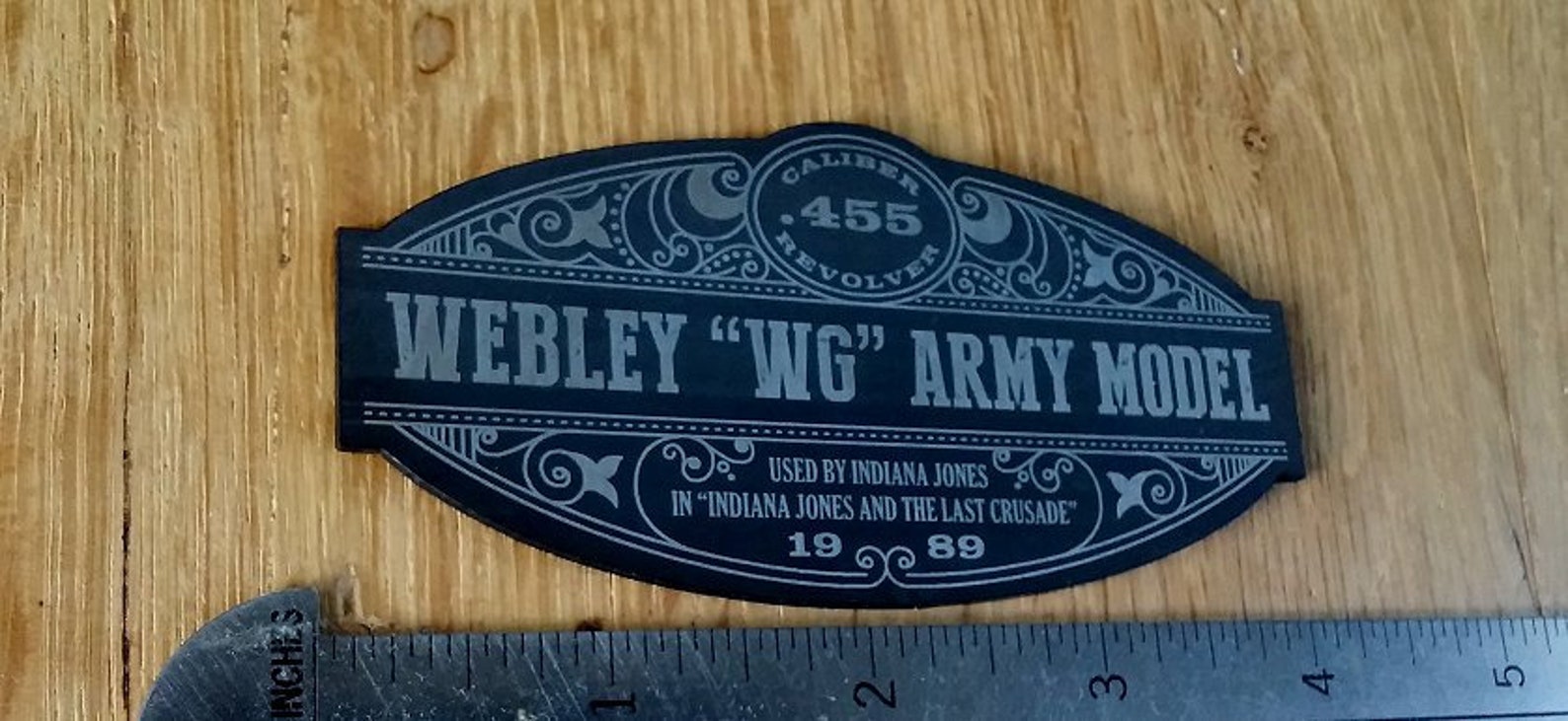 Custom WEBLEY WG Army Model Display Placard PROP Indiana Jones - Etsy