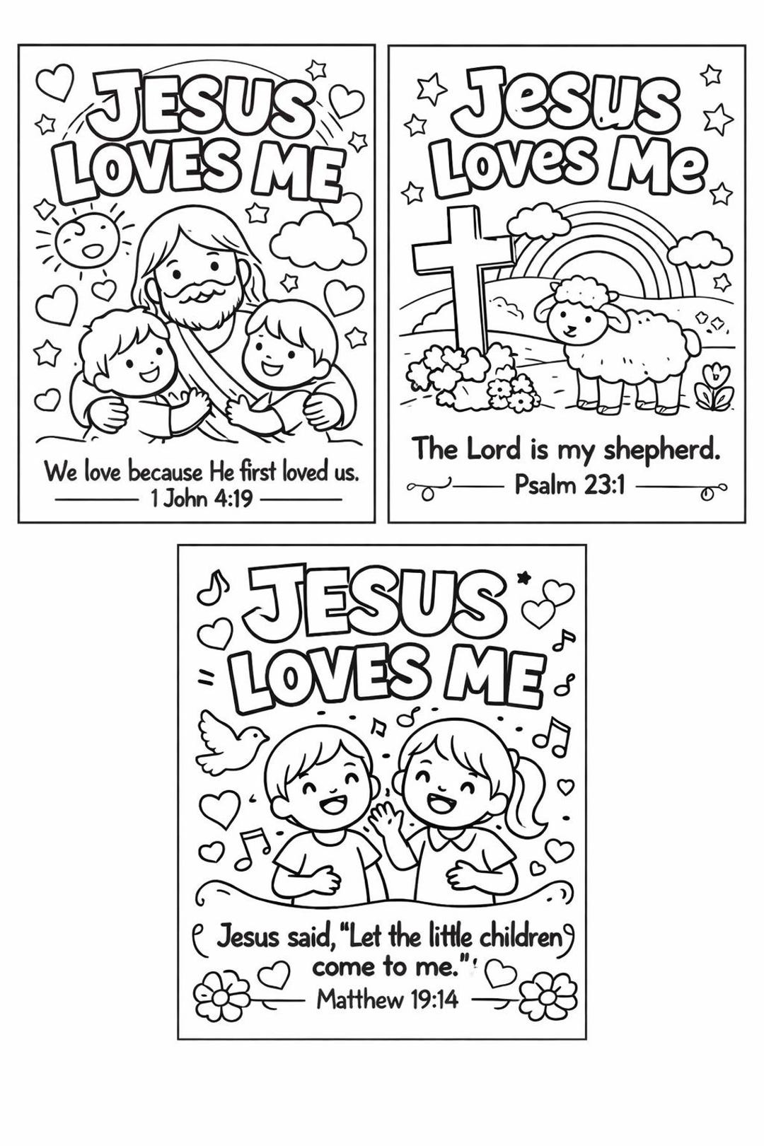 Jesus Loves Me Coloring Pages - Etsy