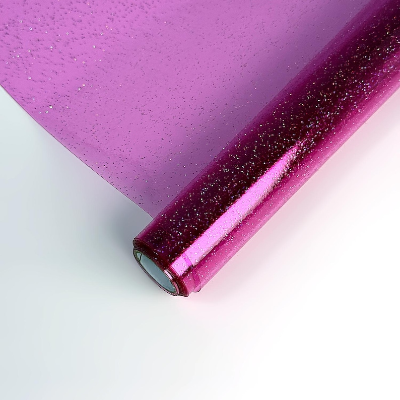 Clear Glitter PVC Vinyl Sheet, Transparent Color Vinyl for DIY Crafts ...