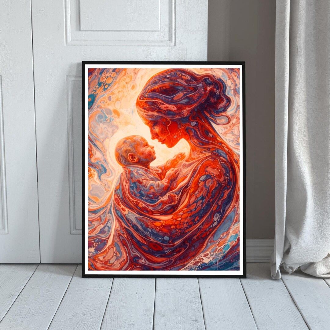 Mother and Child Art Print – Ember Glow Illustration Collection ...