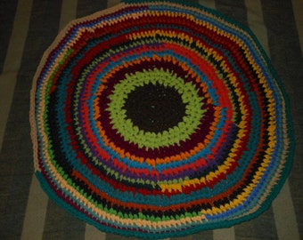Multi-colored Round Crochet Rag Rug-colors of a Rainbow by | Etsy
