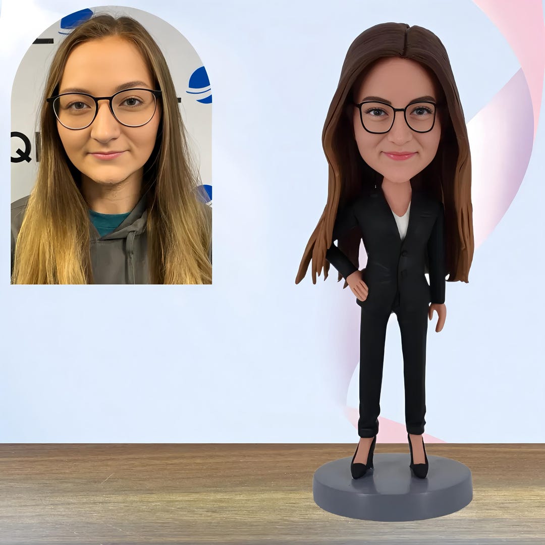 Custom Professional Woman Figurine - Look-alike Office Bobblehead, Work ...